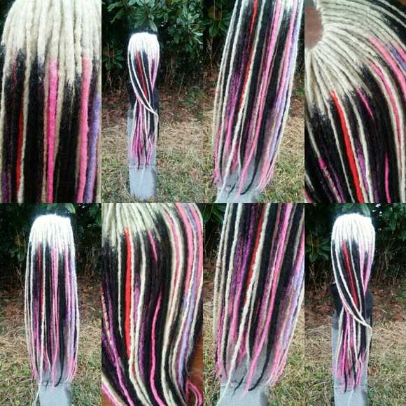 myhairandstuff | Accessories | Long Blonde Ombre Black Pink Loc ...